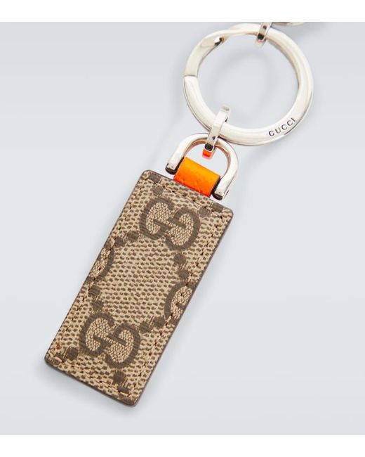 Gucci Gg Canvas Keychain in White for Men | Lyst