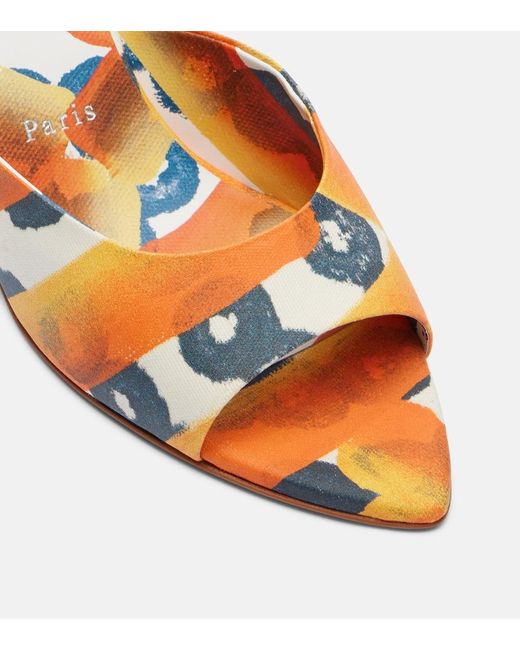 Christian Louboutin Miss Z 80 Coated Canvas Mules | Lyst