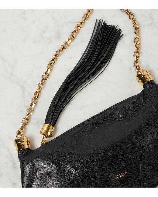 Chloé Foulard Small Leather Shoulder Bag in Black | Lyst