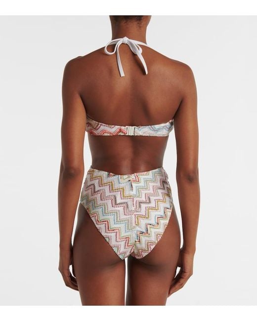 Missoni Zig Zag Metallic Bikini in White | Lyst