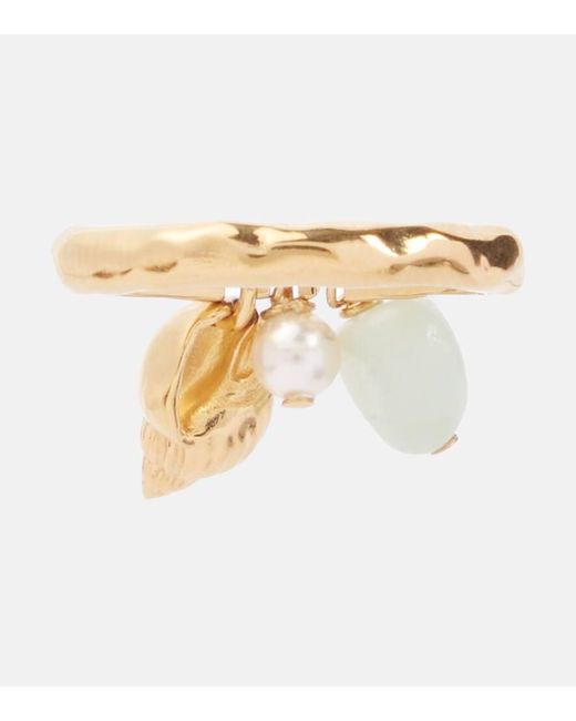 Chloé Shells Faux Pearl Ring in Metallic | Lyst