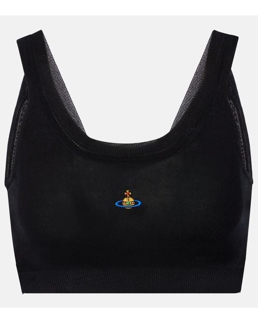 Vivienne Westwood Bea Cotton Bra Top in Black | Lyst