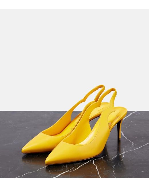 Christian Louboutin Hot Chick Sling 70 Leather Slingback Pumps in ...