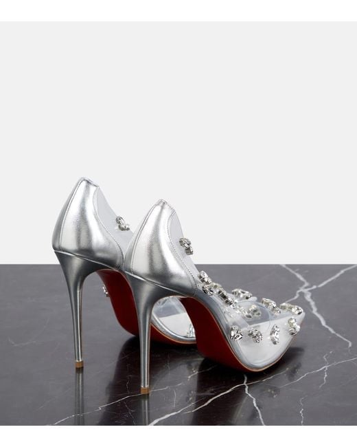 Christian Louboutin Degraqueen Embellished Pvc Pumps in White | Lyst Canada