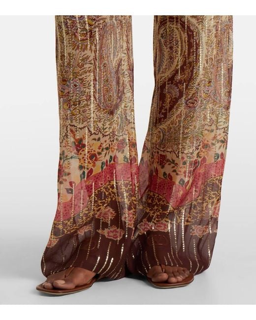Valentino Printed Silk-Blend Wide-Leg Pants | Lyst UK