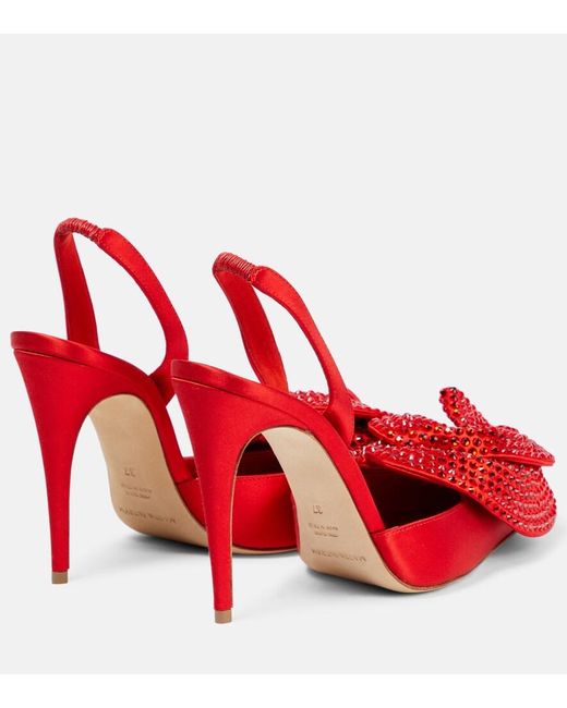 Magda Butrym Embellished Satin Pumps in Red | Lyst Magda Butrym Embellished Satin Pumps in Red | Lyst