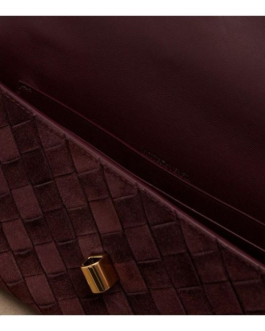 Bottega Veneta Andiamo Suede Clutch in Red | Lyst UK
