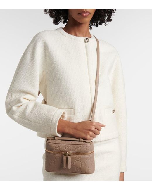 Gucci Gg Emblem Super Mini Vanity Bag in Brown | Lyst