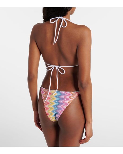 Missoni Zig Zag Pointelle Bikini in White | Lyst UK
