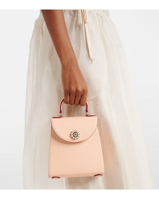 Simone Rocha Valentine Mini Embellished Leather Shoulder Bag in Natural ...