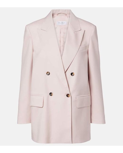 Max Mara Ombrosa Wool-Blend Blazer in Pink | Lyst UK