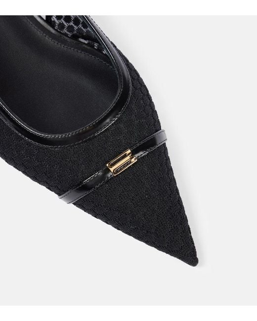 Victoria Beckham Leather-Trimmed Mesh Slingback Flats in Blue | Lyst