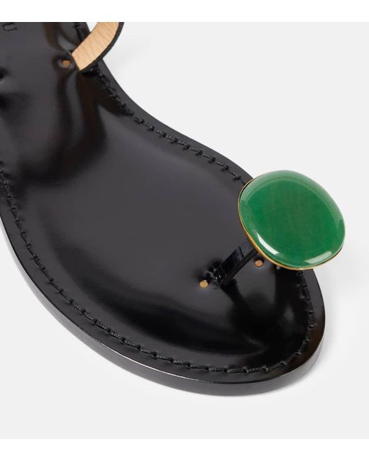 Amanu Kigali Embeliished Leather Sandals in Black | Lyst
