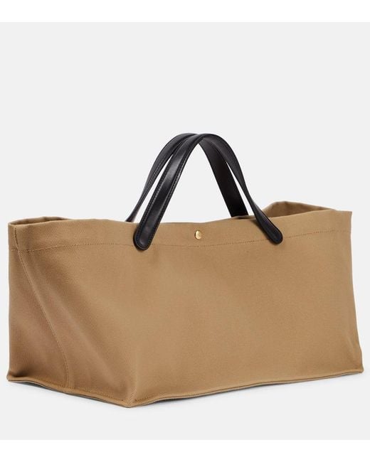 The Row Idaho Twill Tote Bag in Brown | Lyst