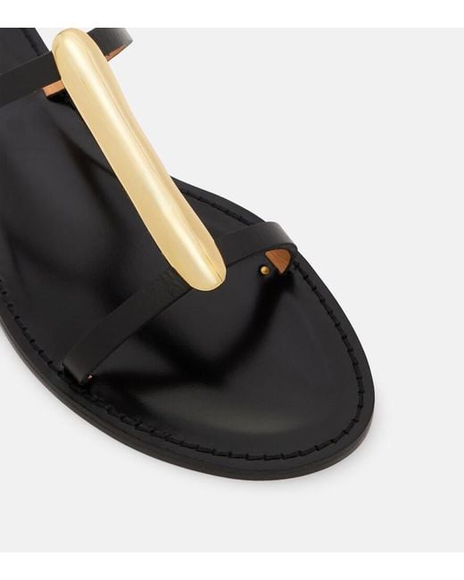 Amanu Sahara Embellished Leather Sandals in Black | Lyst