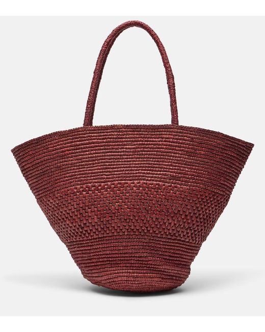 The Row Emilie Raffia Basket Bag in Red | Lyst