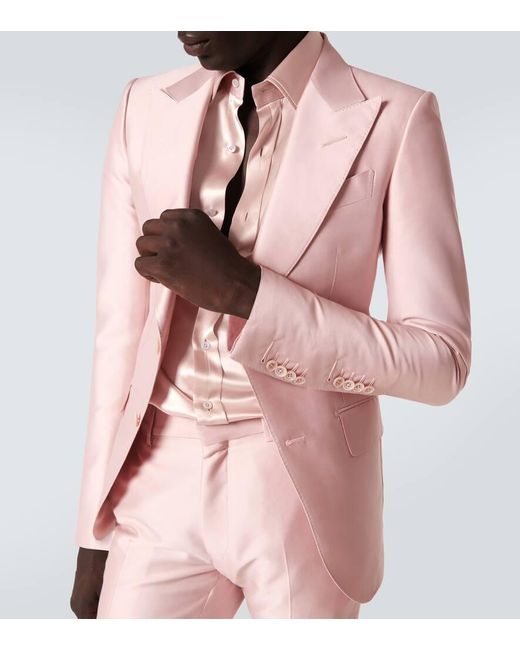 Tom Ford Dyllan Twill Suit Jacket in Pink for Men | Lyst