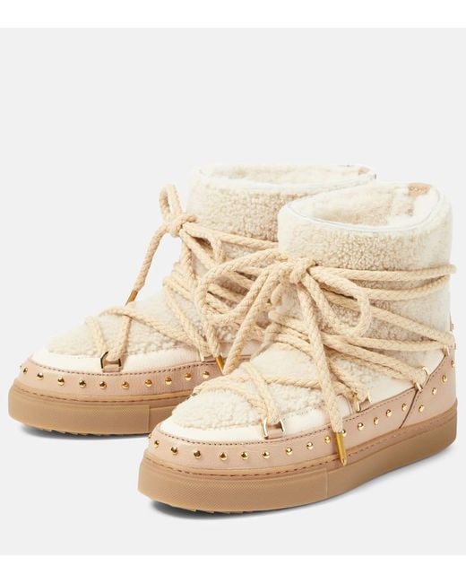 Inuikii Curly Rock Shearling-lined Leather Snow Boots in Natural | Lyst