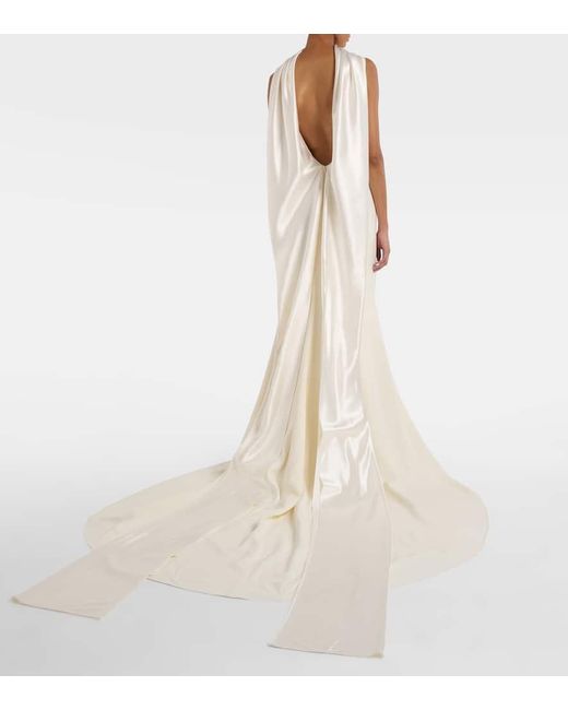 Danielle Frankel Bridal Miles Wool-Blend Gown in White | Lyst UK