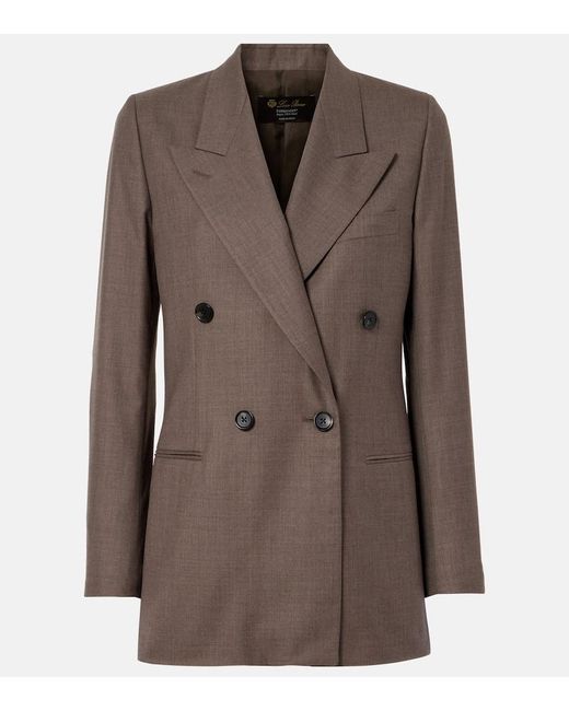 Loro Piana Aurora Virgin Wool Blazer in Brown | Lyst
