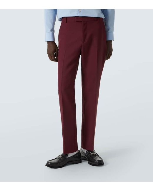 Gucci Drill Straight Pants in Red for Men | Lyst