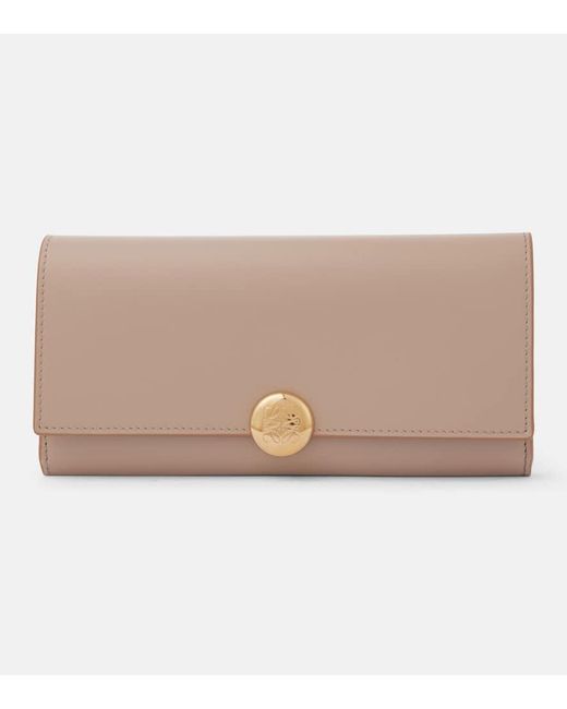 Loewe Continental Pebble Leather Wallet On Chain in Natural | Lyst