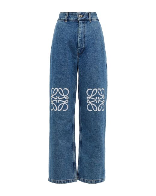 Loewe Anagram High-rise Wide-leg Jeans in Blue | Lyst Loewe Anagram High-rise Wide-leg Jeans in Blue | Lyst