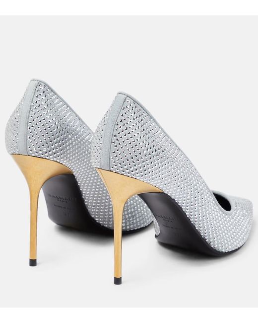 Balmain Ruby Embellished Pumps in White | Lyst