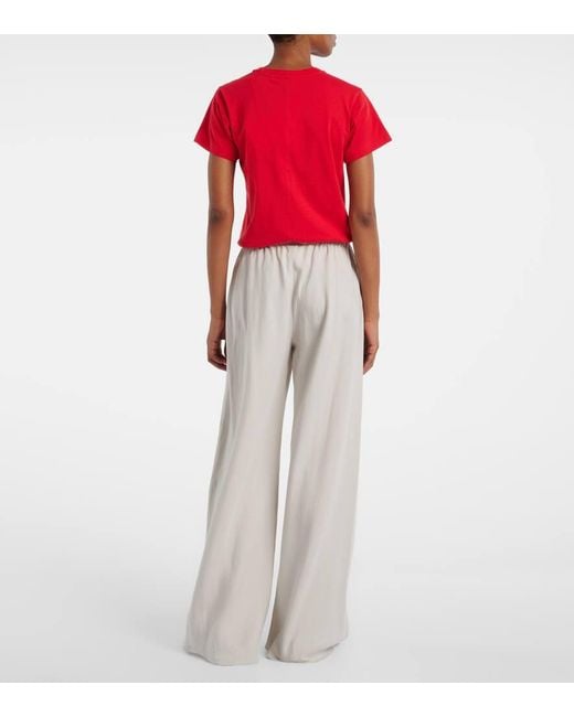 The Row Gala Silk And Linen Wide-Leg Pants in White | Lyst