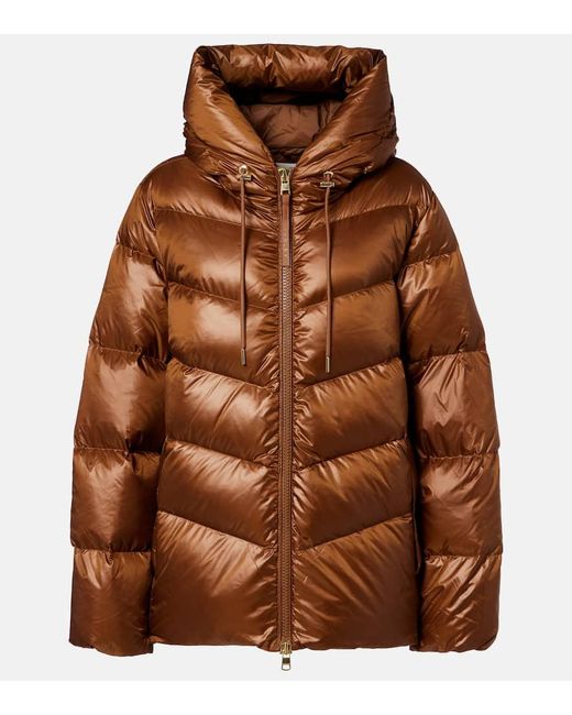 Varley Madelina Down Jacket in Brown | Lyst