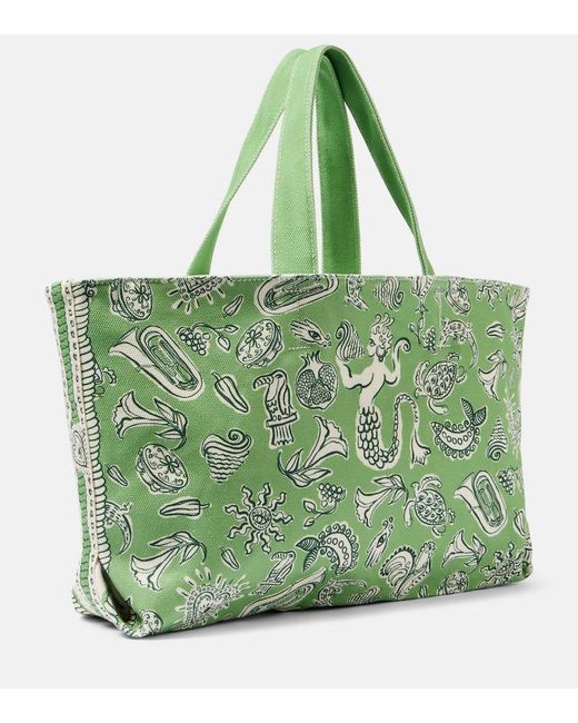 ALÉMAIS Lula Large Printed Canvas Tote Bag in Green | Lyst