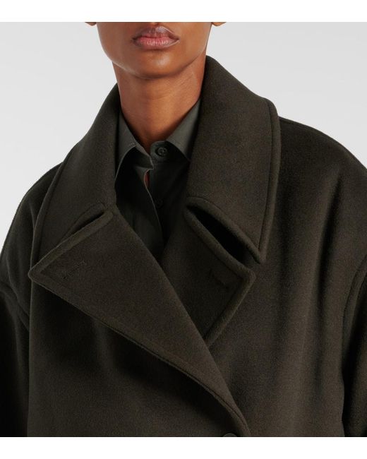 Frankie Shop Marian Oversized Wool-Blend Peacoat in Black | Lyst