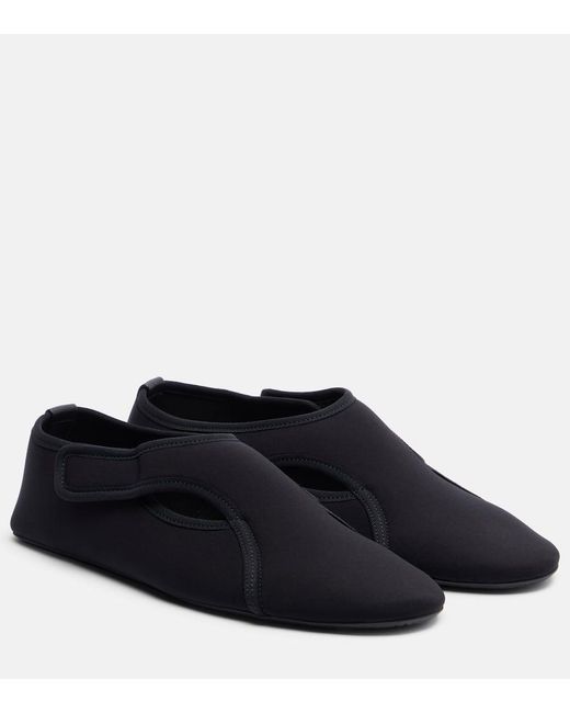 Alaïa Flex Leather-Trimmed Ballet Flats in Blue | Lyst