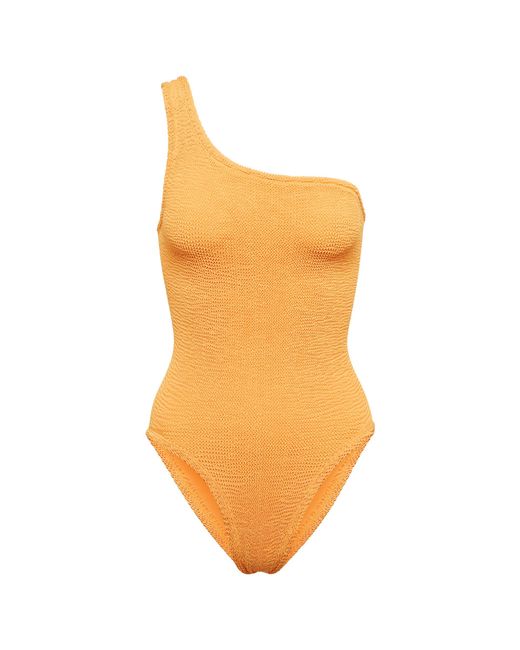 Hunza G Synthetic Nancy One-shoulder Swimsuit in Orange | Lyst Hunza G Synthetic Nancy One-shoulder Swimsuit in Orange | Lyst