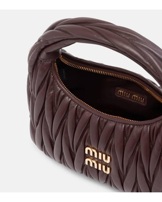 Miu Miu Wander Small Leather Shoulder Bag in Purple | Lyst