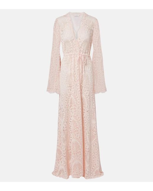 Alexandra Miro Ophelia Lace Maxi Dress in Pink | Lyst