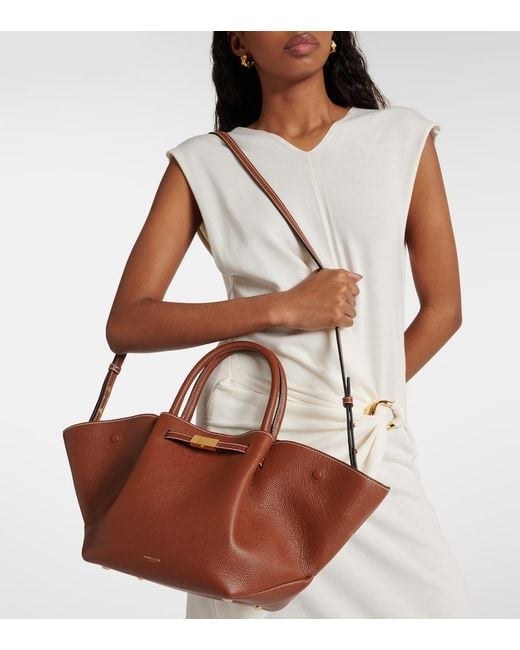 DeMellier London Midi New York Leather Tote Bag in Brown | Lyst