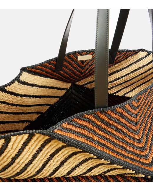 Loewe Puzzle Fold Xxl Raffia Tote Bag in Black | Lyst UK