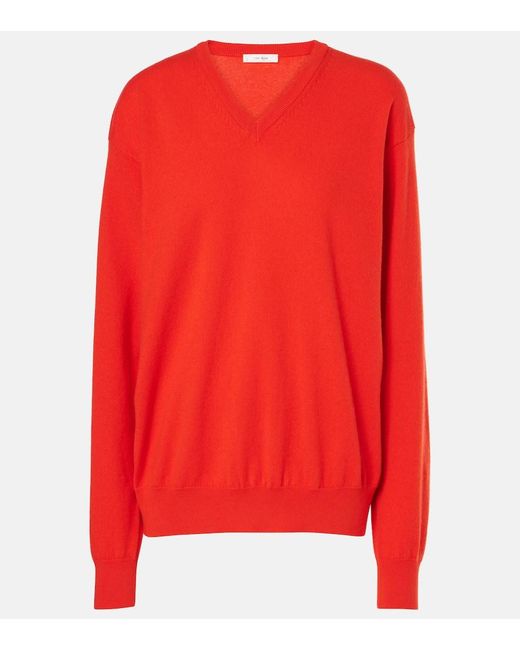 The Row Gracy Cashmere Sweater in Red | Lyst