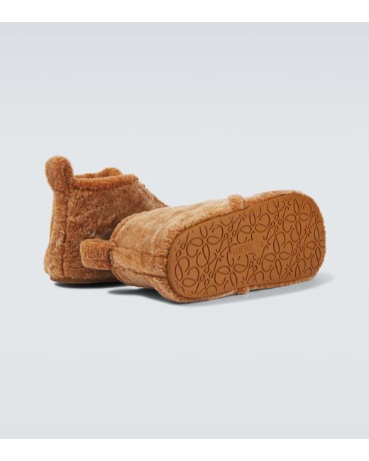 Loewe Lago Shearling Lace-Up Boots in Brown for Men | Lyst