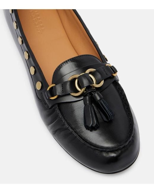 Isabel Marant Faxel Studded Leather Loafers in Black | Lyst UK