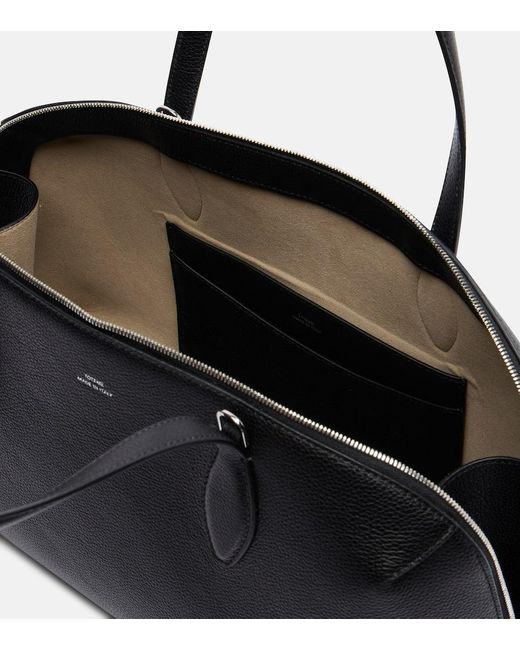 TOTEME Day Medium Leather Tote Bag in Black | Lyst UK