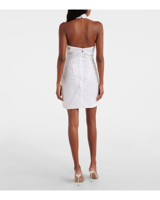 ROTATE BIRGER CHRISTENSEN Bridal Embellished Halterneck Minidress in White | Lyst