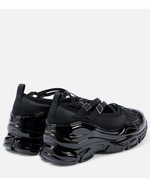 Simone Rocha Crystal Buckle Tracker Leather-Trimmed Shoes in Black | Lyst
