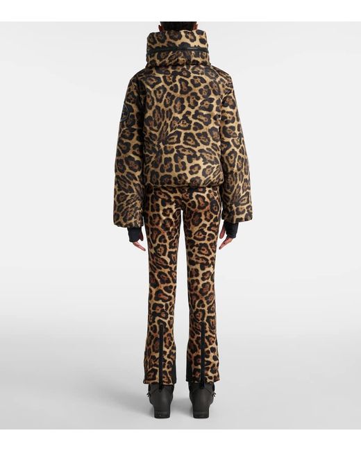 Goldbergh Pantera Leopard-Print Down Ski Jacket in Black | Lyst