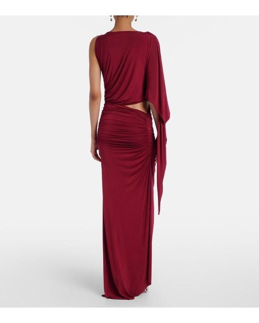 Alex Perry Asymmetric Gathered Jersey Gown | Lyst UK