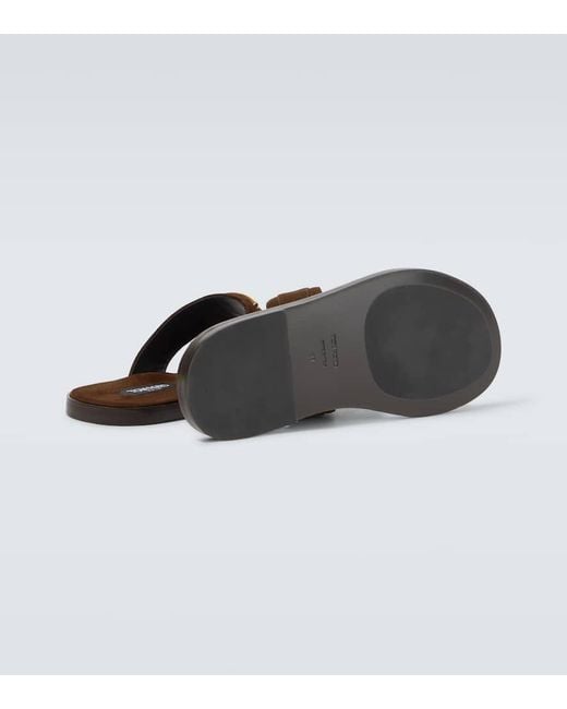 Tom Ford Brighton Tf Suede Thong Sandals in Brown for Men | Lyst