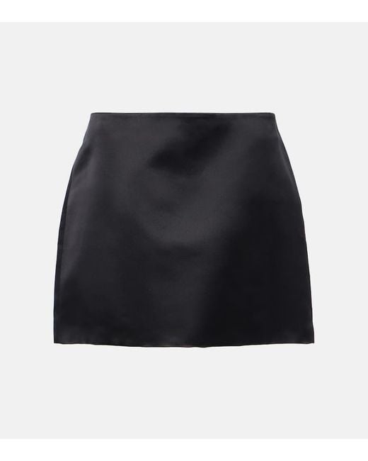 Lisa Yang Silk Satin Mini Skirt in Black | Lyst