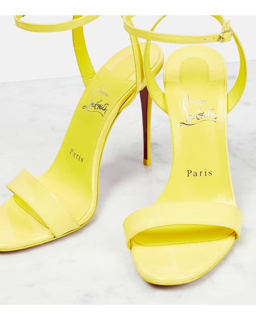 Christian Louboutin Loubigirl 100 Patent Sandal in Yellow | Lyst Christian Louboutin Loubigirl 100 Patent Sandal in Yellow | Lyst
