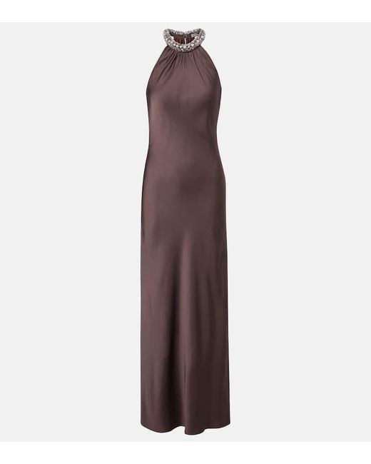 Jonathan Simkhai Embellished Satin Gown in Purple | Lyst UK